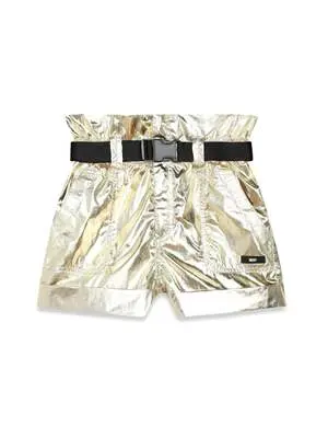 Dkny Metallic Belted Mini Shorts
