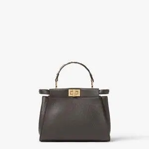 Fendi FENDI Peekaboo Mini Elaphe Leather Handbag Ebanorocci