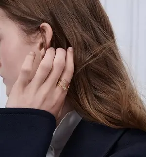 Dior Logo Oval Crystal Ring
