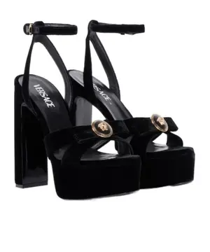 Versace Medusa Velvet Platform Sandals