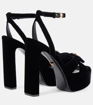 Versace Medusa Velvet Platform Sandals