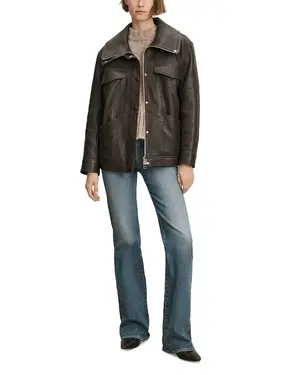Veronica Beard Silversmith Leather Dickey Jacket