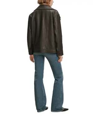 Veronica Beard Silversmith Leather Dickey Jacket