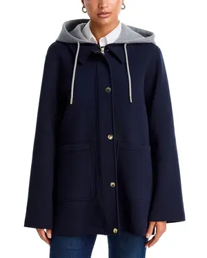 Veronica Beard Finn Hooded Cotton Blend Jacket