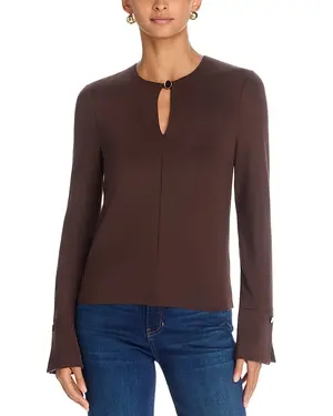Veronica Beard Zyris Keyhole Neck Top