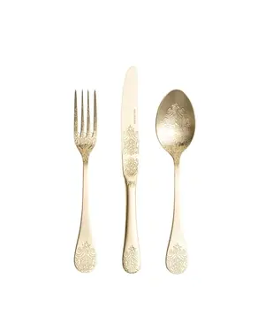 ZSA ZSA ZSU Dume Patterned Steel Dinner Spoon, Set Of 4, 9.06 X 1.57 X 0.12 - Champagne