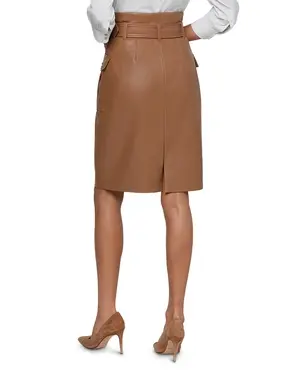 L'Agence Kaelis Faux Leather Paperbag Pencil Skirt