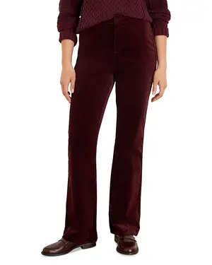 NIC+ZOE Stretch Velvet Bootcut Pants - Winterberry