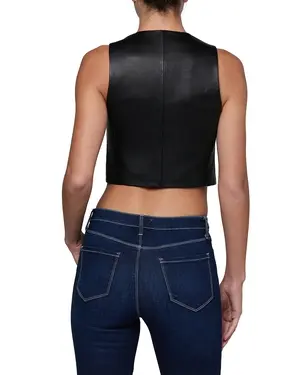 L'Agence Jianna Short Leather Vest
