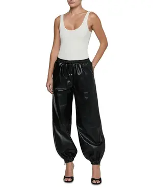 L'Agence Mariko Tk Leather Drawstring Joggers