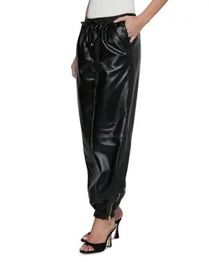 L'Agence Mariko Tk Leather Drawstring Joggers