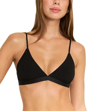 Honeydew Intimates Emma Ribbed Bralette - Black