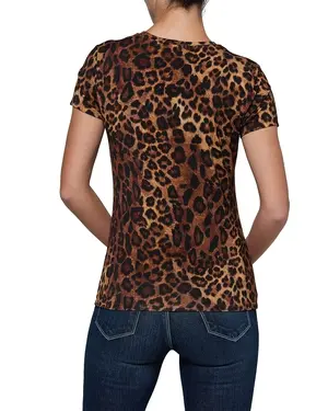 L'Agence Crewneck Short Sleeve Javan Leopard Tee