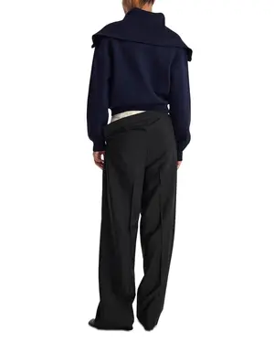 RÓHE Merino Wool Two Way Sailor Zip Cardigan Sweater