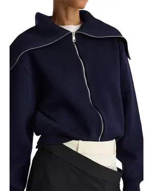 RÓHE Merino Wool Two Way Sailor Zip Cardigan Sweater