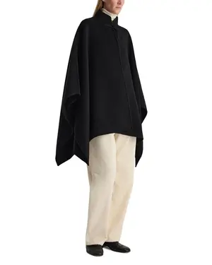 RÓHE Wool-blend Double Faced Pankou Closure Poncho