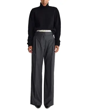 RÓHE Statement Shoulder Wool Cashmere Turtleneck Sweater