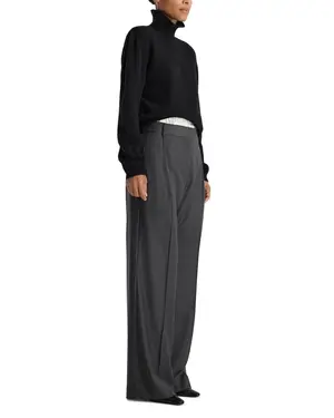 RÓHE Statement Shoulder Wool Cashmere Turtleneck Sweater