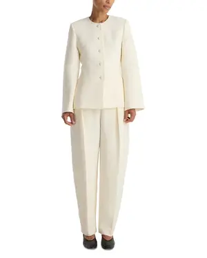RÓHE Wool-blend Boucle Knit Shaped Blazer
