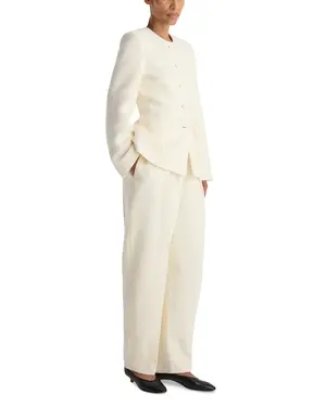 RÓHE Wool-blend Boucle Knit Shaped Blazer