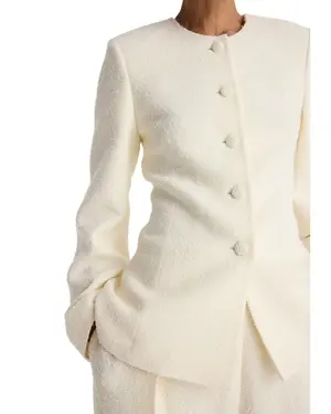 RÓHE Wool-blend Boucle Knit Shaped Blazer