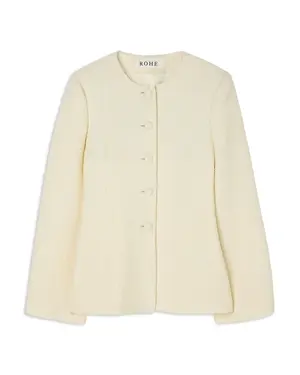 RÓHE Wool-blend Boucle Knit Shaped Blazer