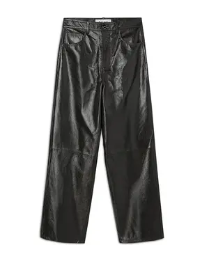 RÓHE Bruun Lacquer Baggy Leather Trousers