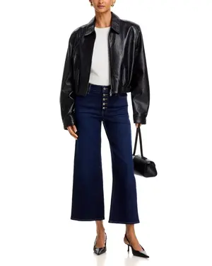 FRAME Le Pixie Slim Palazzo Exposed Button Jeans