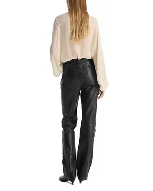 RÓHE High Waist Straight Leather Trousers