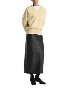 RÓHE Elongated Leather Skirt