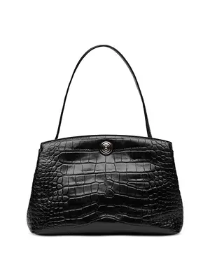 LIFFNER Croc Embossed Leather Pushlock Pouch