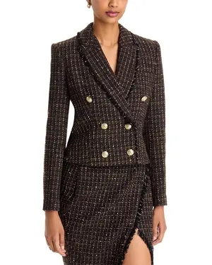 Generation Love Aytul Tweed Double Breasted Blazer