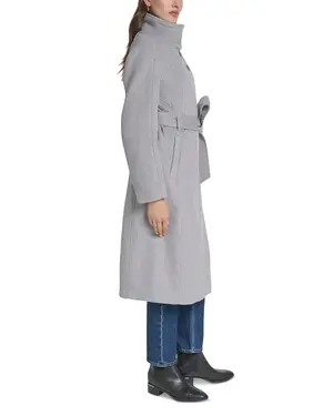 Cole Haan Asymmetric Belted Wool Blend Coat