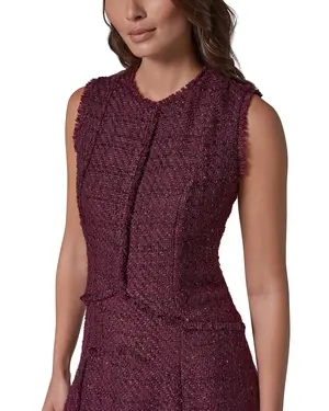 Donna Karan New York Textured Tweed A Line Midi Dress