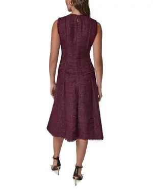 Donna Karan New York Textured Tweed A Line Midi Dress