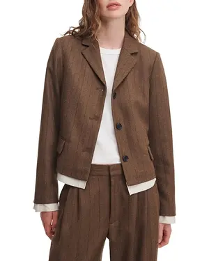 Rag & Bone Lawrence Wool Blend Crop Blazer - Brown