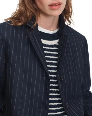 Rag & Bone Lawrence Wool Blend Crop Blazer - Navy