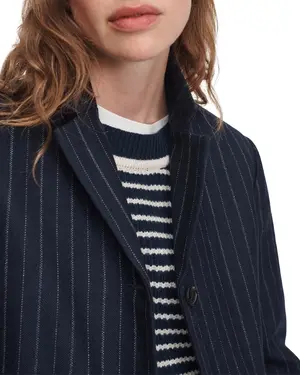 Rag & Bone Lawrence Wool Blend Crop Blazer - Navy
