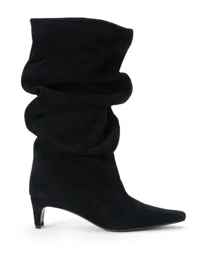 Staud Wally Suede Slouch Boots - Black