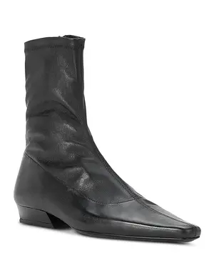 Staud Wally Leather Sock Ankle Boots