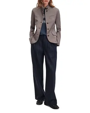 Rag & Bone Lawrence Wool Blend Tailored Pants - Navy
