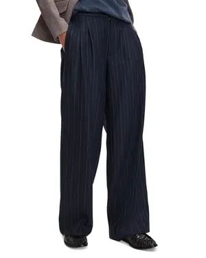 Rag & Bone Lawrence Wool Blend Tailored Pants - Navy