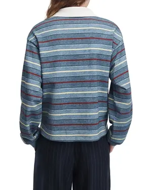 Rag & Bone Rb Miramar Cropped Cotton Rugby Shirt