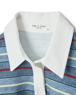 Rag & Bone Rb Miramar Cropped Cotton Rugby Shirt