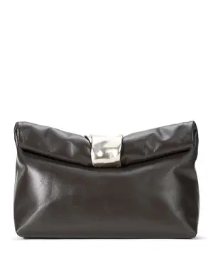 Staud Cuff Leather Clutch - Espresso