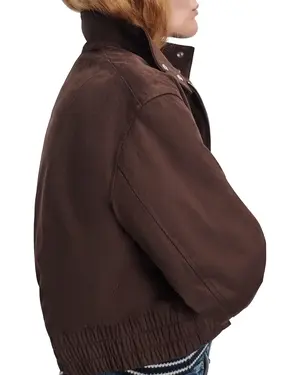 Rag & Bone Eliza Faux Suede Bomber Jacket