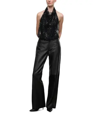 Staud Monay Embellished Halter Bodysuit