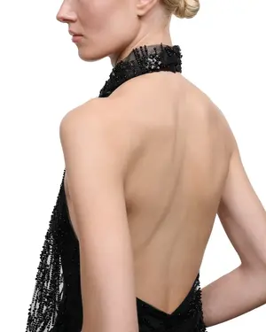 Staud Monay Embellished Halter Bodysuit