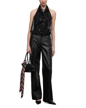 Staud Monay Embellished Halter Bodysuit