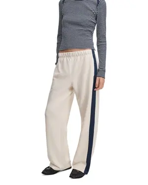 Rag & Bone The Everyday Terry Cotton Seamed Track Pants - Black Multi